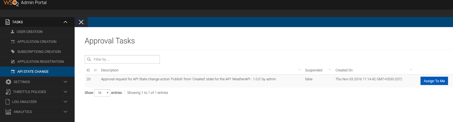 Adding an API State Change Workflow - WSO2 API Manager Documentation 3.1.0