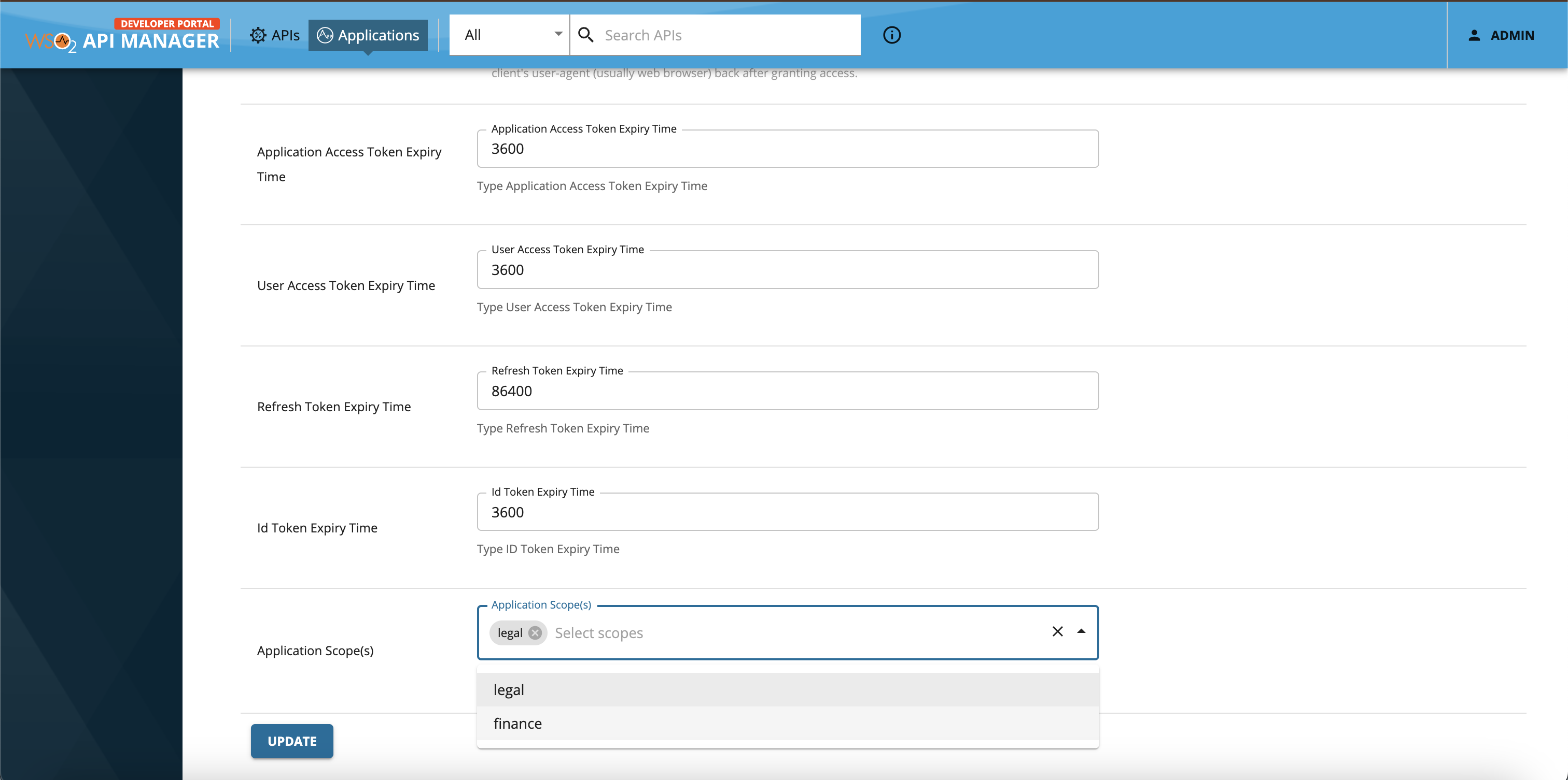 Application Scopes - WSO2 API Manager Documentation 4.0.0