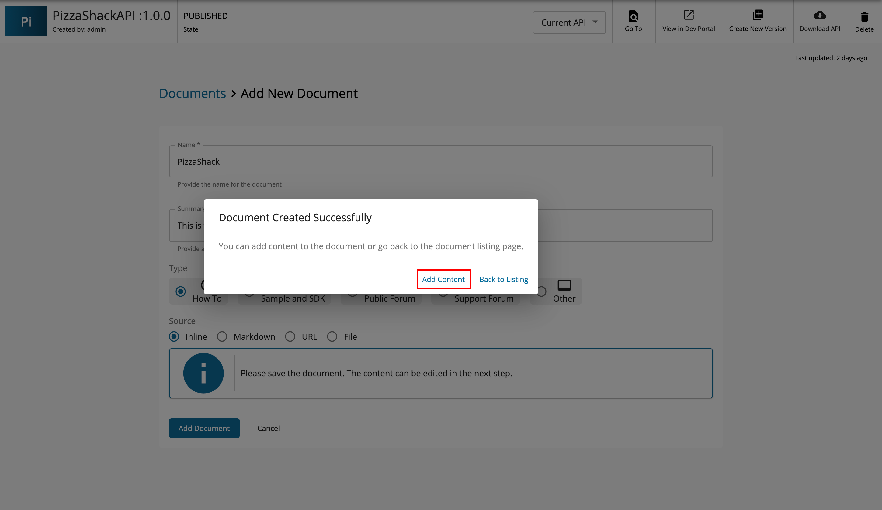 Add API Documentation - WSO2 API Manager Documentation 4.3.0