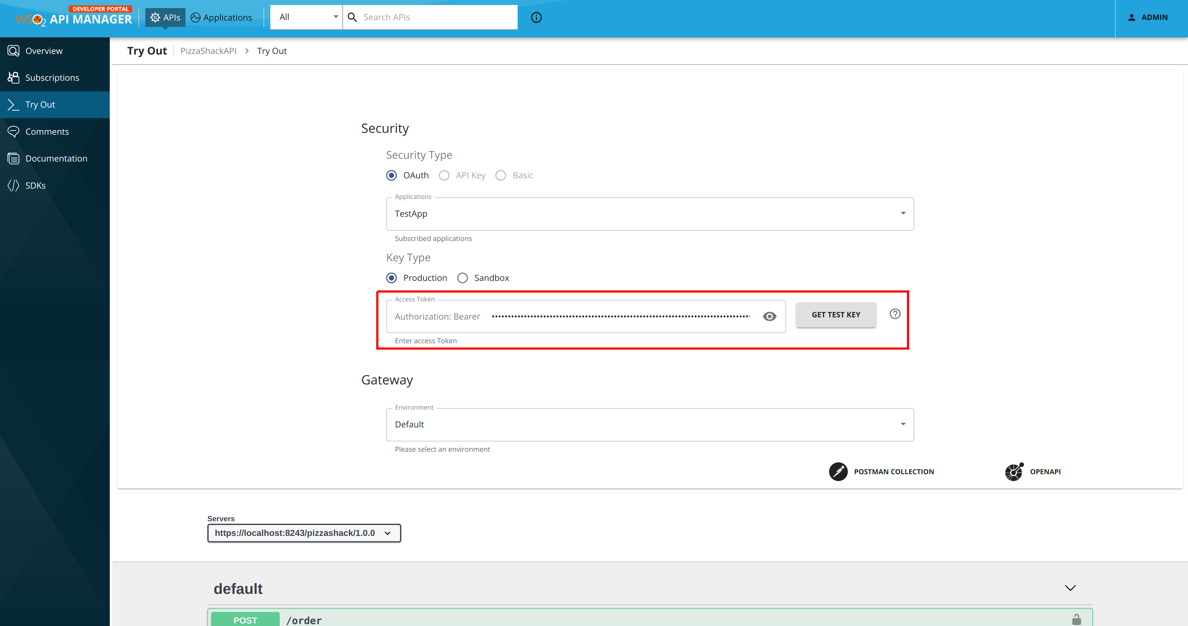Test a REST API - WSO2 API Manager Documentation 4.3.0