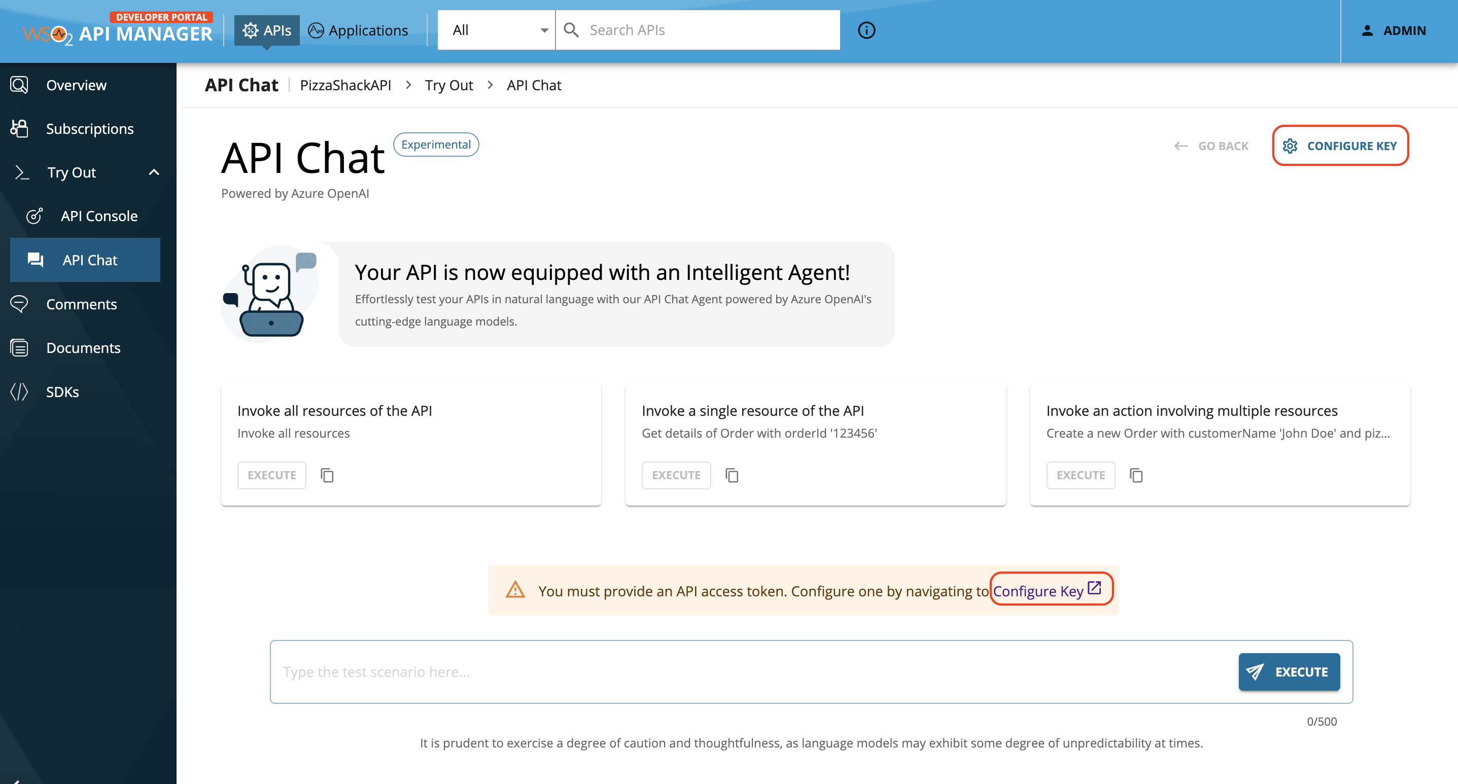 Test APIs with API Chat - WSO2 API Manager Documentation 4.4.0