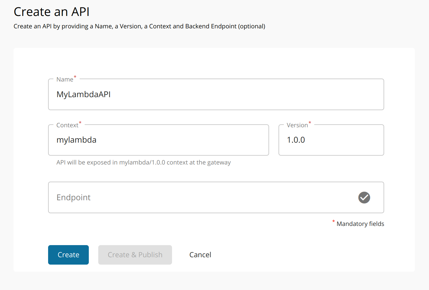 Create and Publish an AWS Lambda API - WSO2 API Manager Documentation 4.4.0
