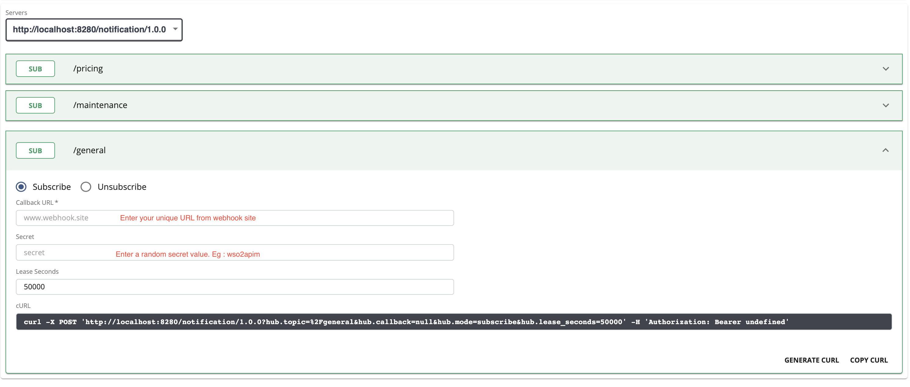Scenario 10 - Notifications Using WebHooks - WSO2 API Manager Documentation 4.4.0