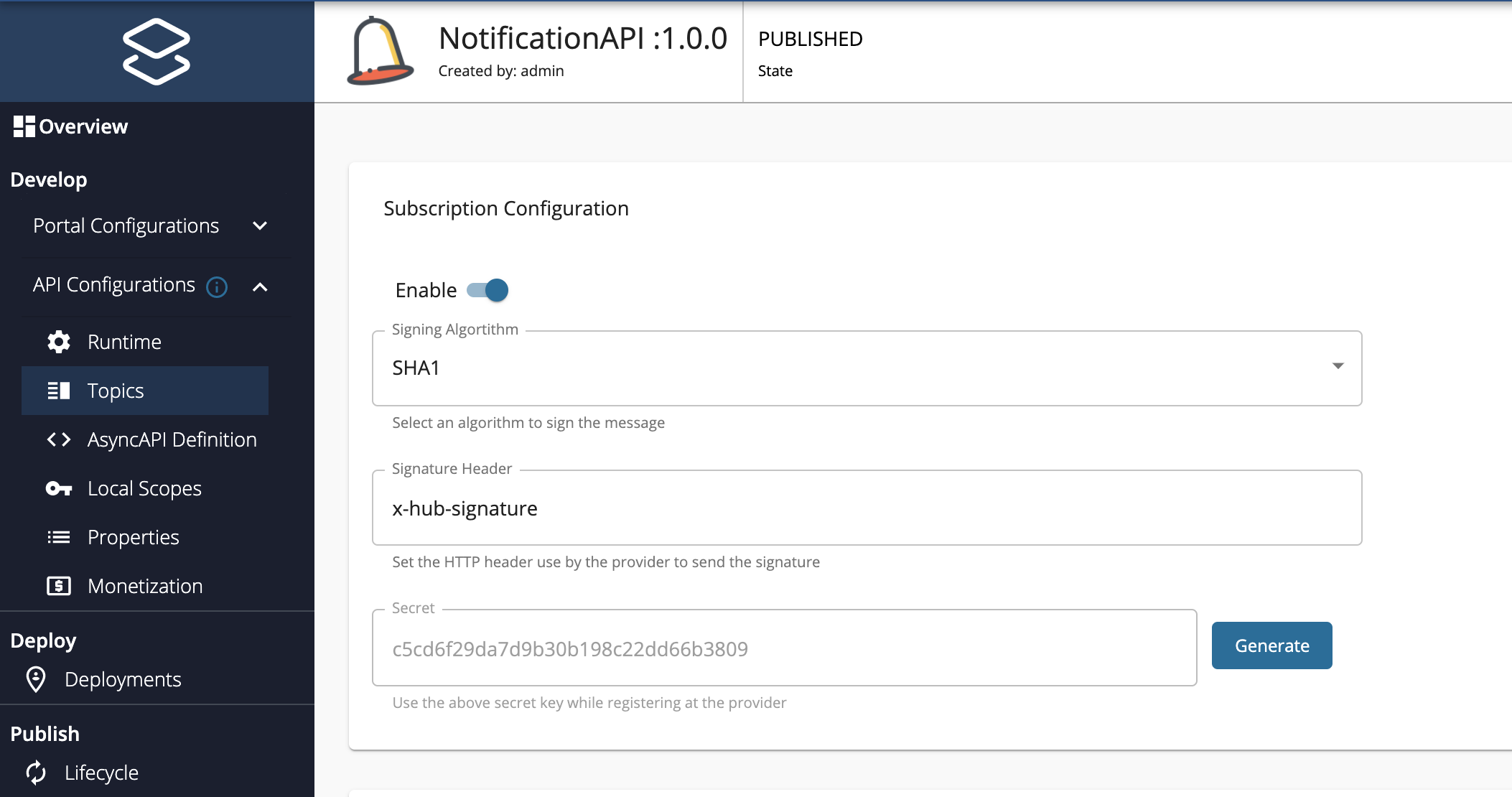 Scenario 10 - Notifications Using WebHooks - WSO2 API Manager Documentation 4.4.0