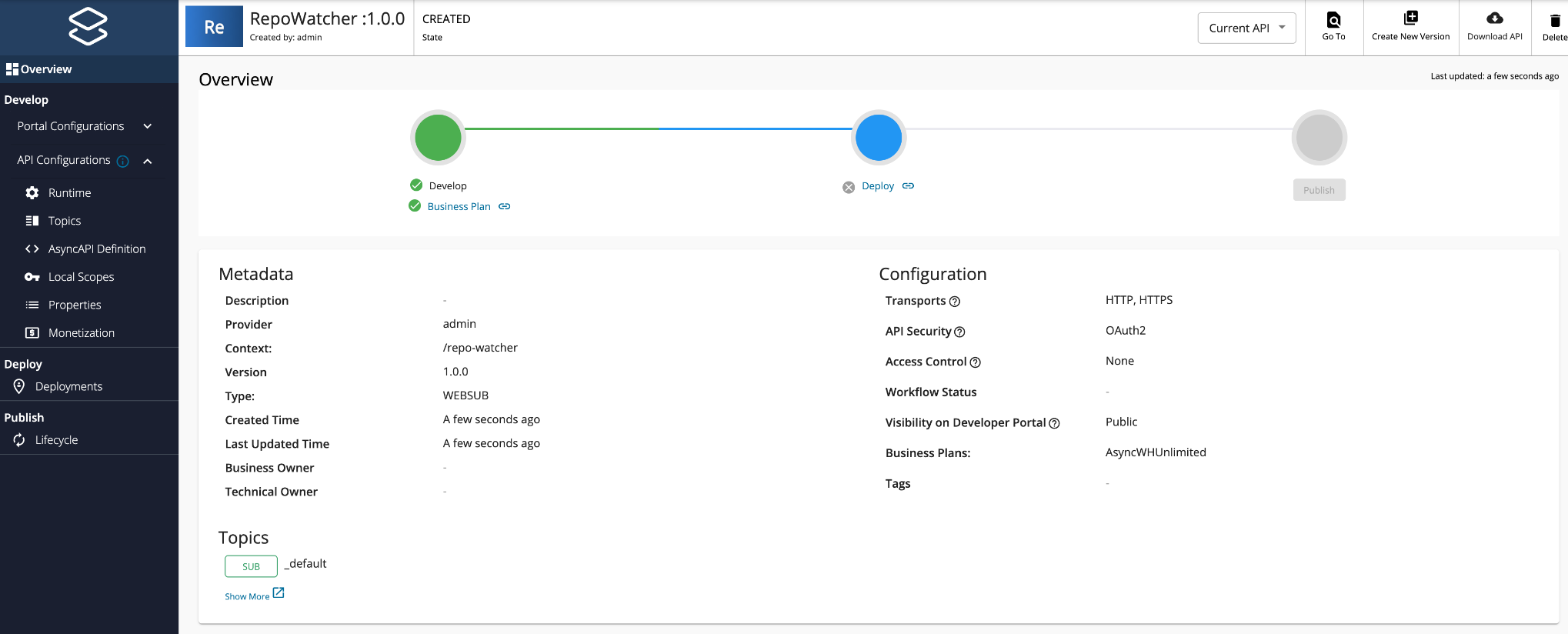 Create and Publish a WebSub/WebHook API - WSO2 API Manager Documentation 4.4.0