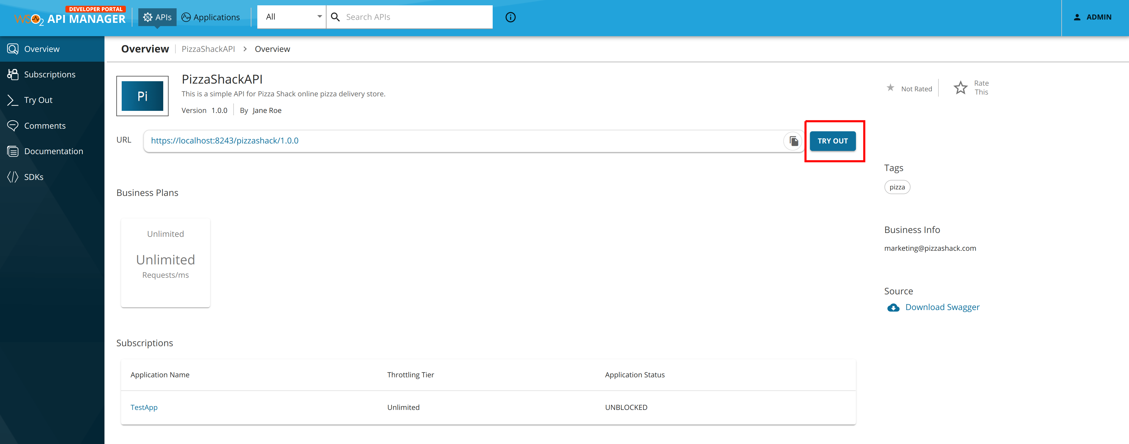 Test a REST API - WSO2 API Manager Documentation