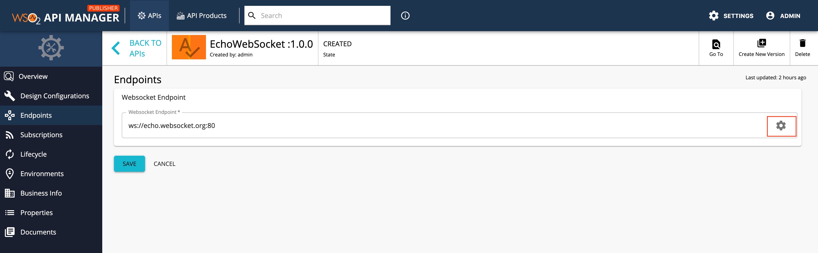 Create a WebSocket API - WSO2 API Manager Documentation