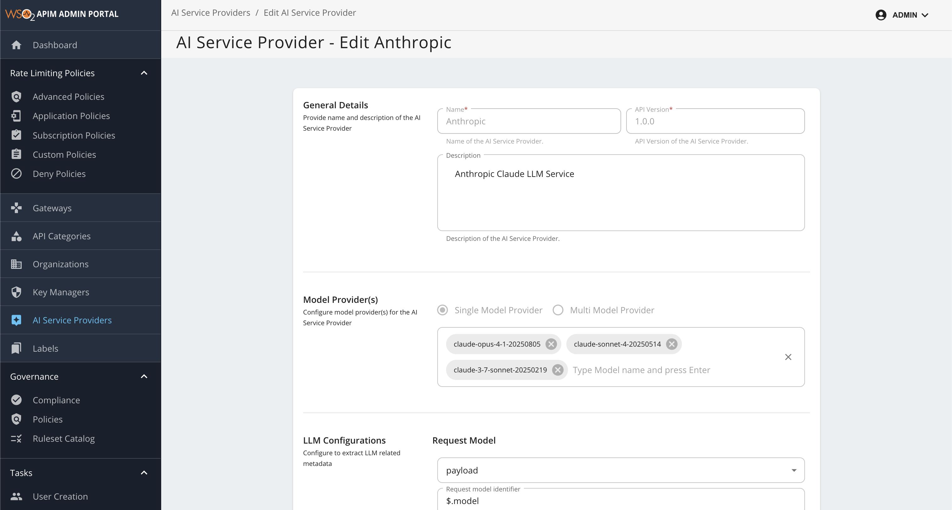 Anthropic - WSO2 API Manager Documentation